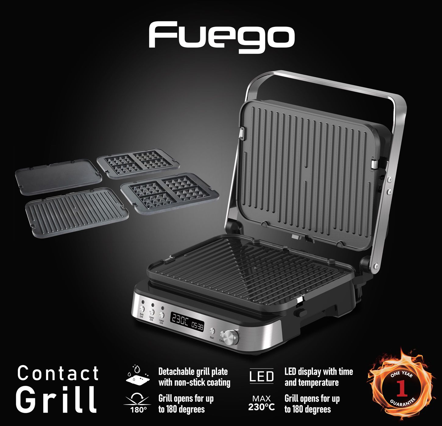 SMART MULTI CONTACT 6-IN-1 PRO GRILL סדרת היוקרה 2025 fire 10Pr0 ...
